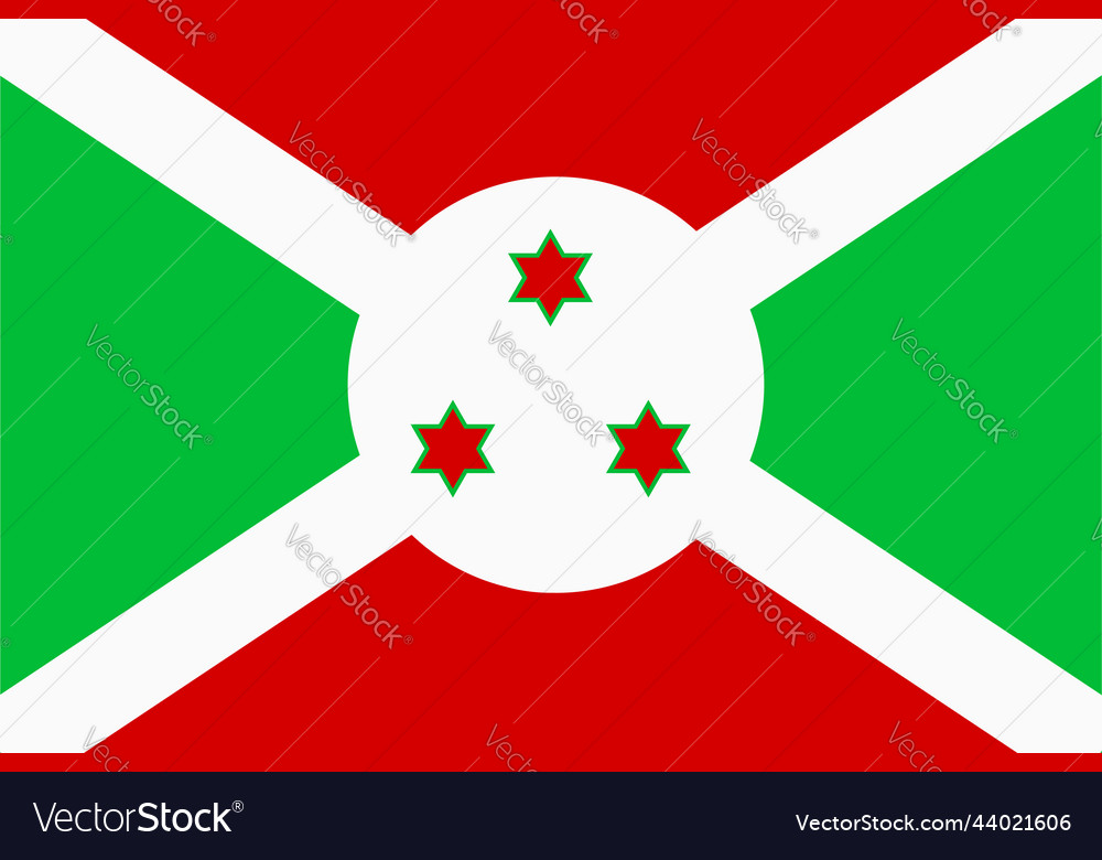 Burundi Flag Official Colors Flat Royalty Free Vector Image
