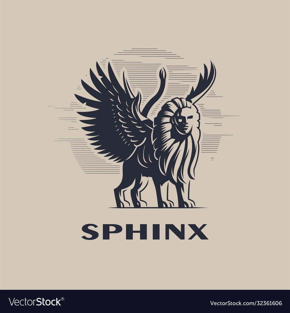 Egyptian mythical creature sphinx Royalty Free Vector Image