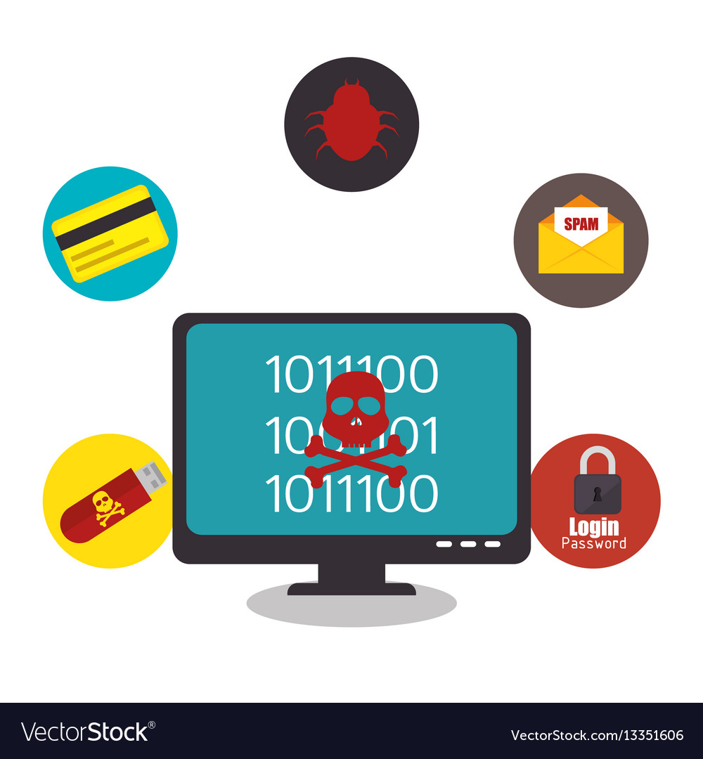 Hacking the system concept icons Royalty Free Vector Image