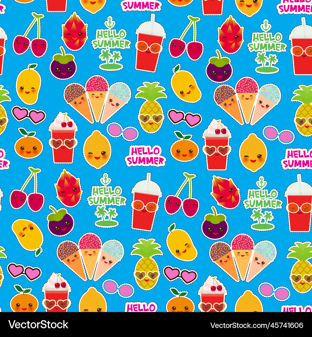Hello summer bright tropical seamless pattern Vector Image