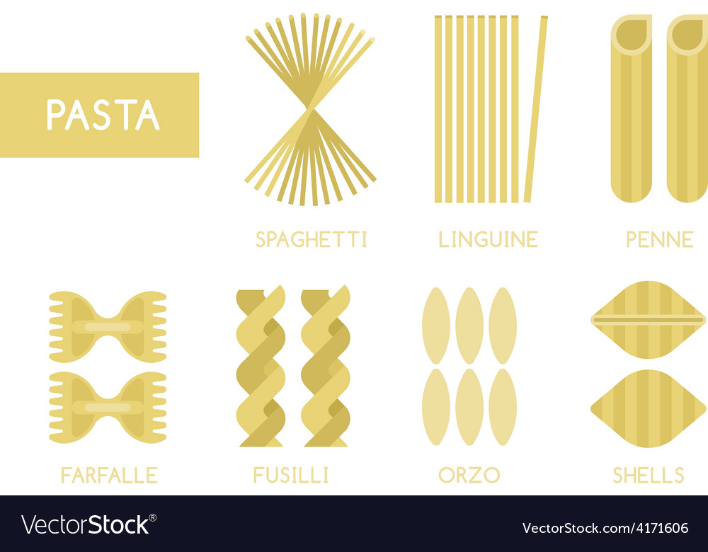 Pasta set Royalty Free Vector Image - VectorStock