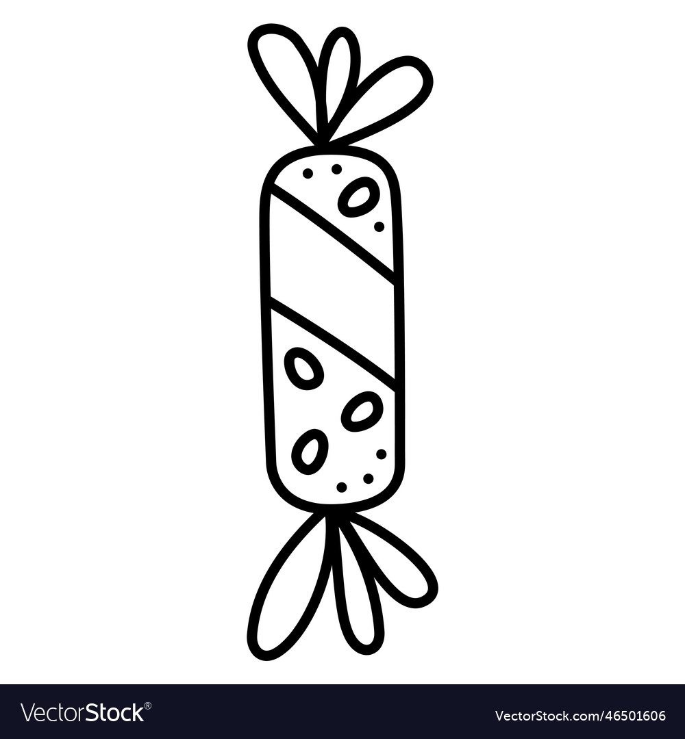 Rectangular candy doodle black and white Vector Image