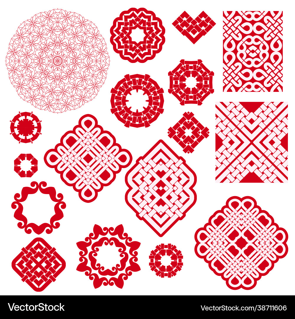 Red template symbols - chinese style Royalty Free Vector