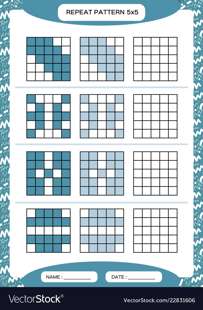 Repeat blue pattern cube grid with squares Vector Image