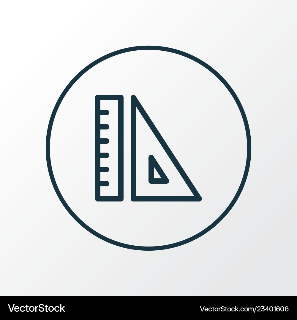 Ruler icon line symbol premium quality isolated Vector Image