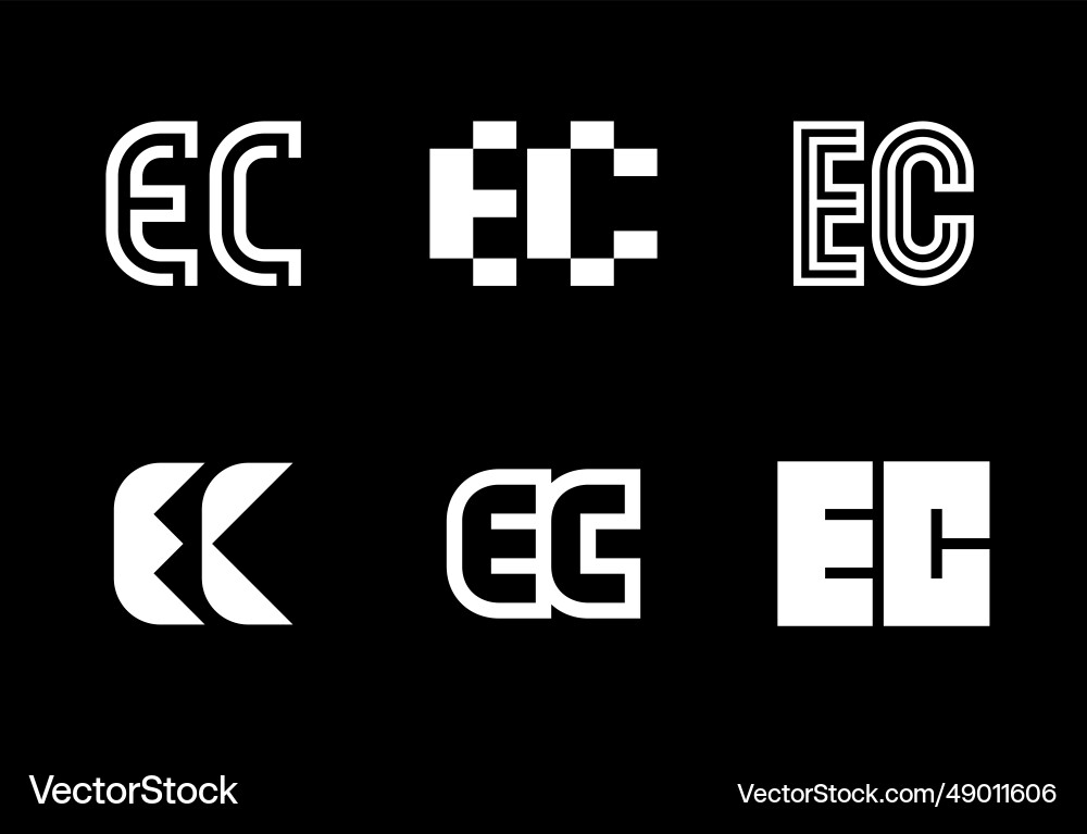 Set of letter ec logos Royalty Free Vector Image