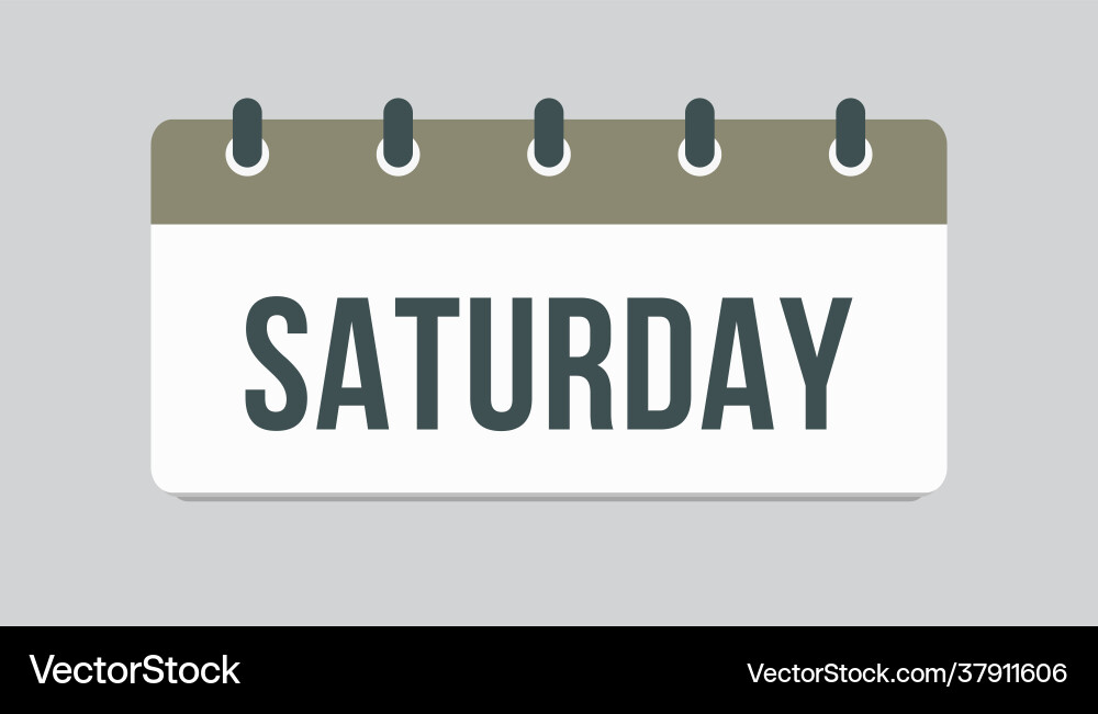 Template icon page calendar day week saturday Vector Image