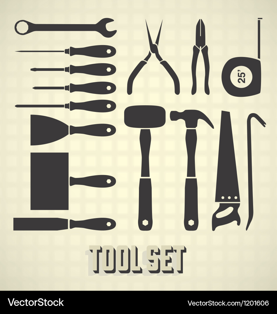 Tools silhouette set Royalty Free Vector Image