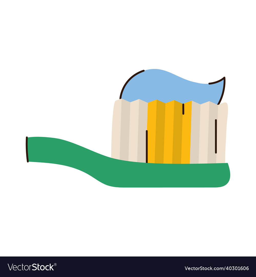 Toothbrush with toothpaste Royalty Free Vector Image