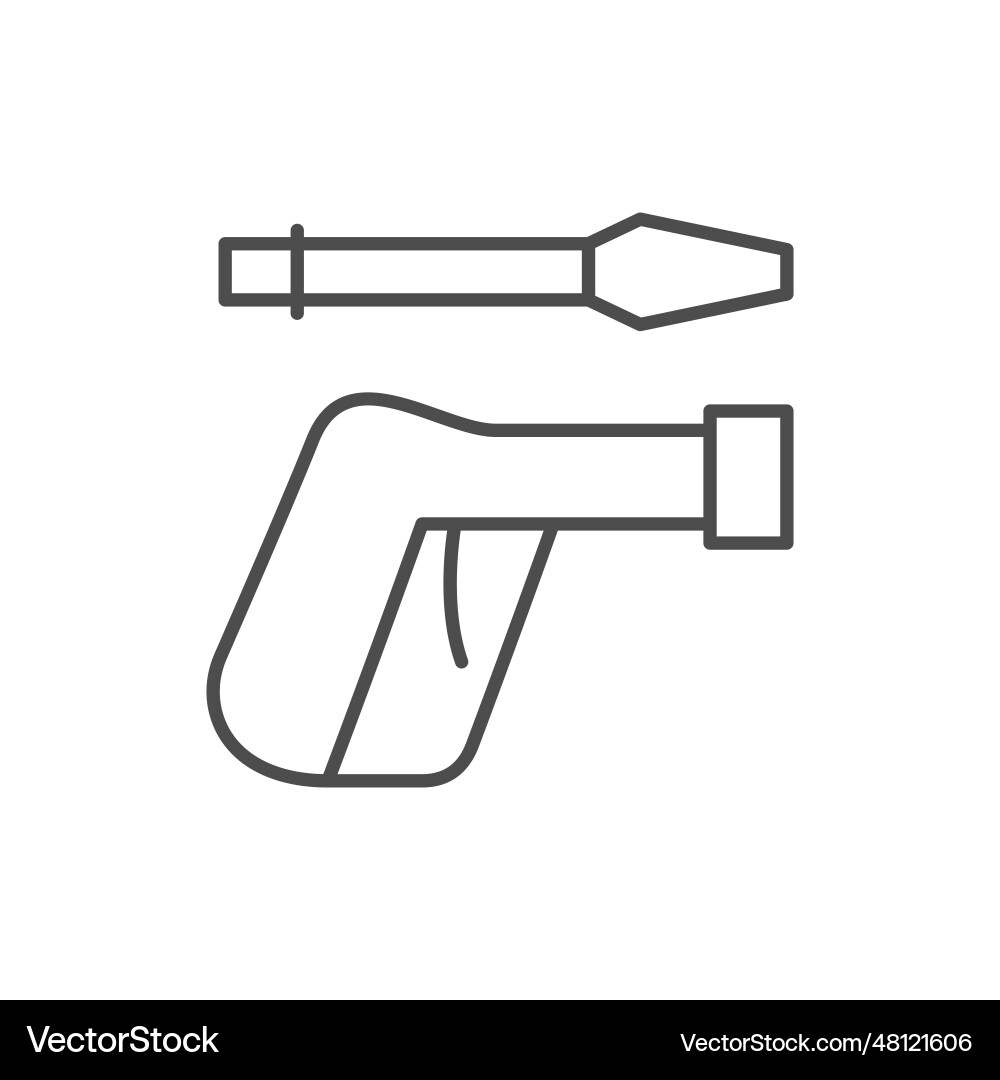 Washer pistol line outline icon Royalty Free Vector Image