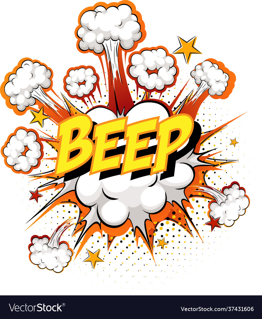 Word beep on comic cloud explosion background Vector Image