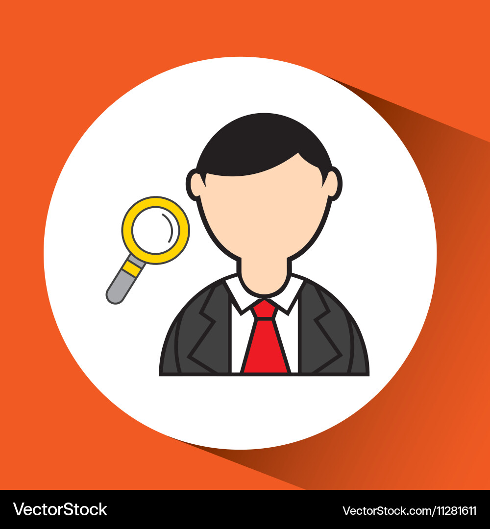 Avatar man with suit and searching graphic Vector Image