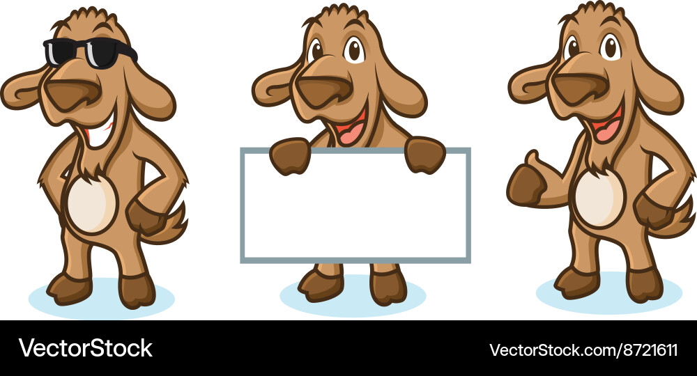 Brown goat mascot happy Royalty Free Vector Image