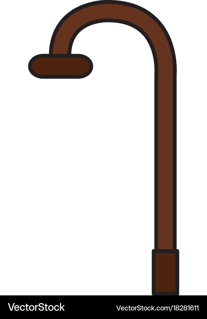 Cane wooden isolated icon Royalty Free Vector Image