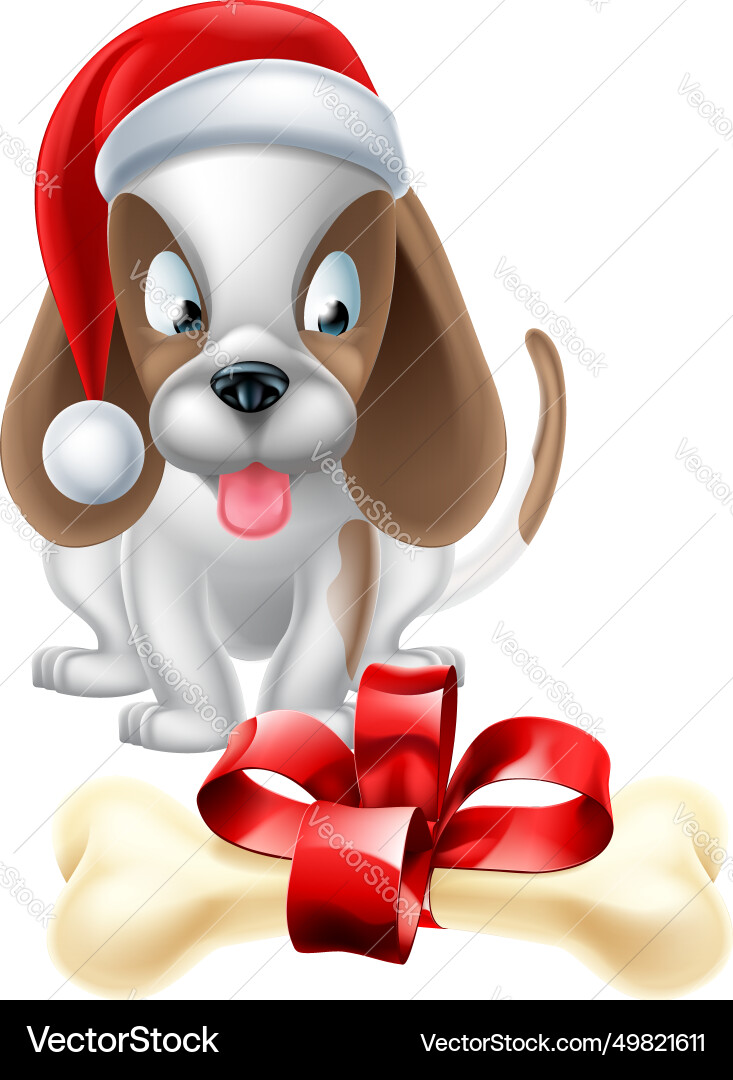 Christmas cartoon dog Royalty Free Vector Image