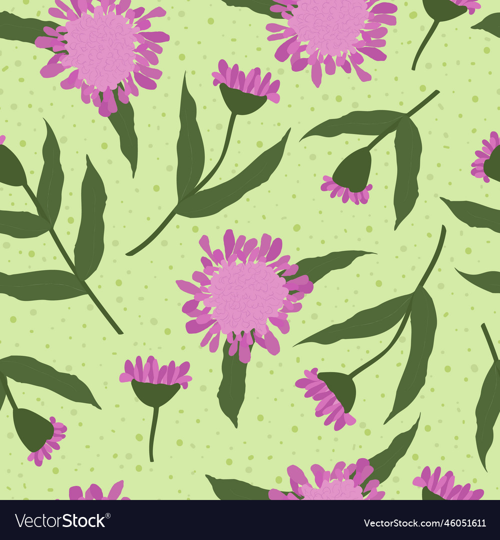Floral Seamless Pattern Hand Drawn Flower Graphic Vector Image