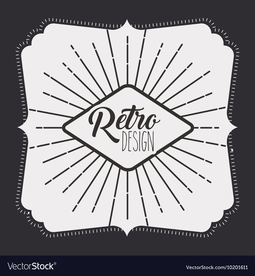 Frame retro style icon isolated design Royalty Free Vector