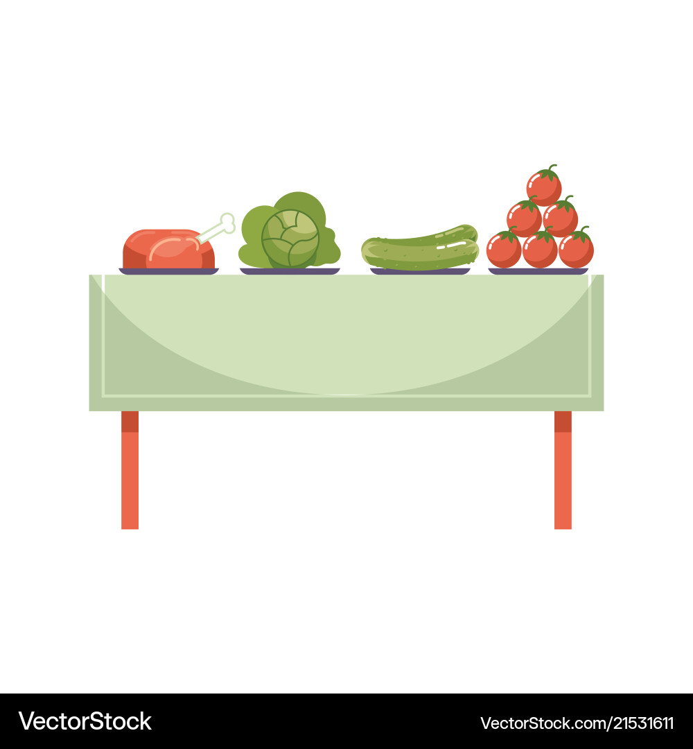 Fresh organic meal on dinner table isolated on Vector Image