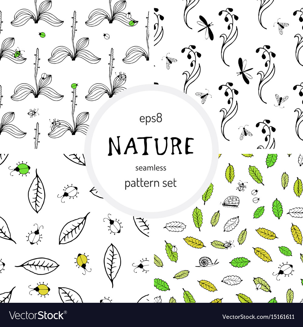 Hand drawn nature pattern Royalty Free Vector Image