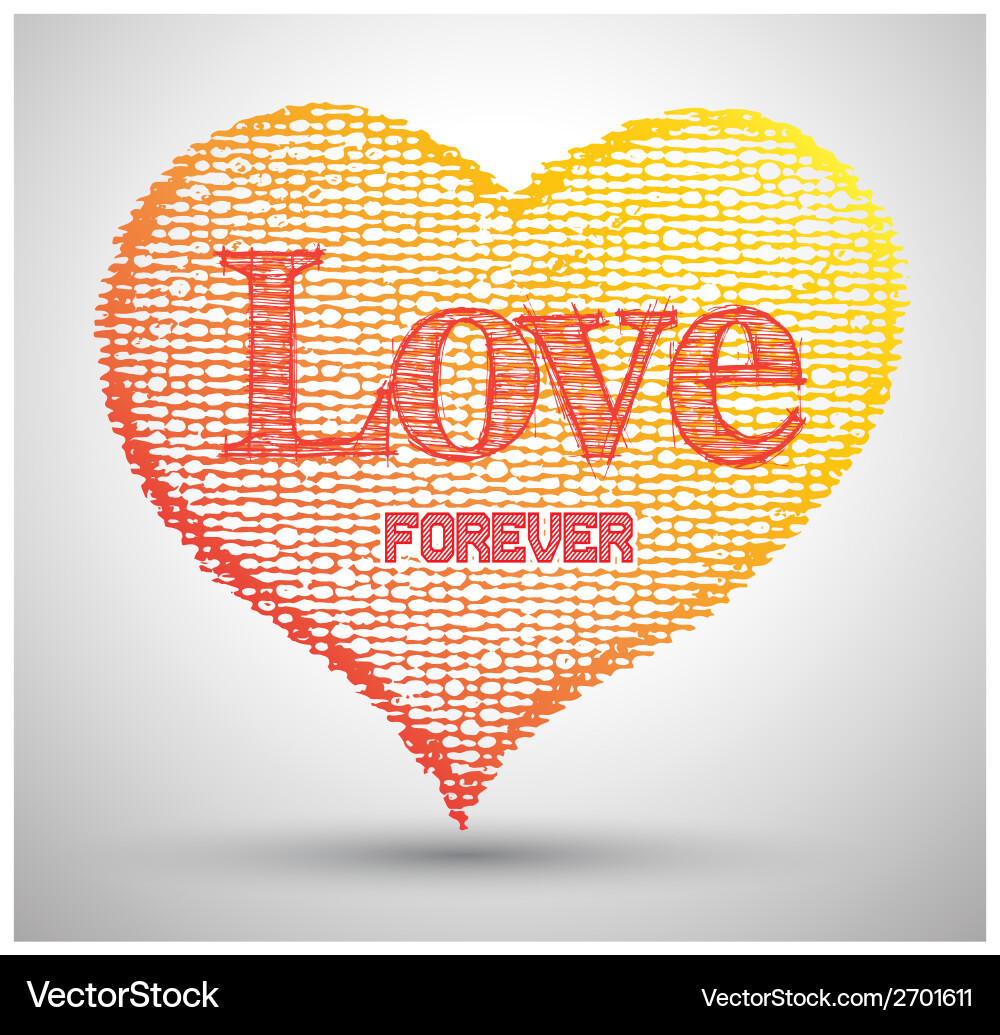 Heart love forever texture canvas paper Royalty Free Vector