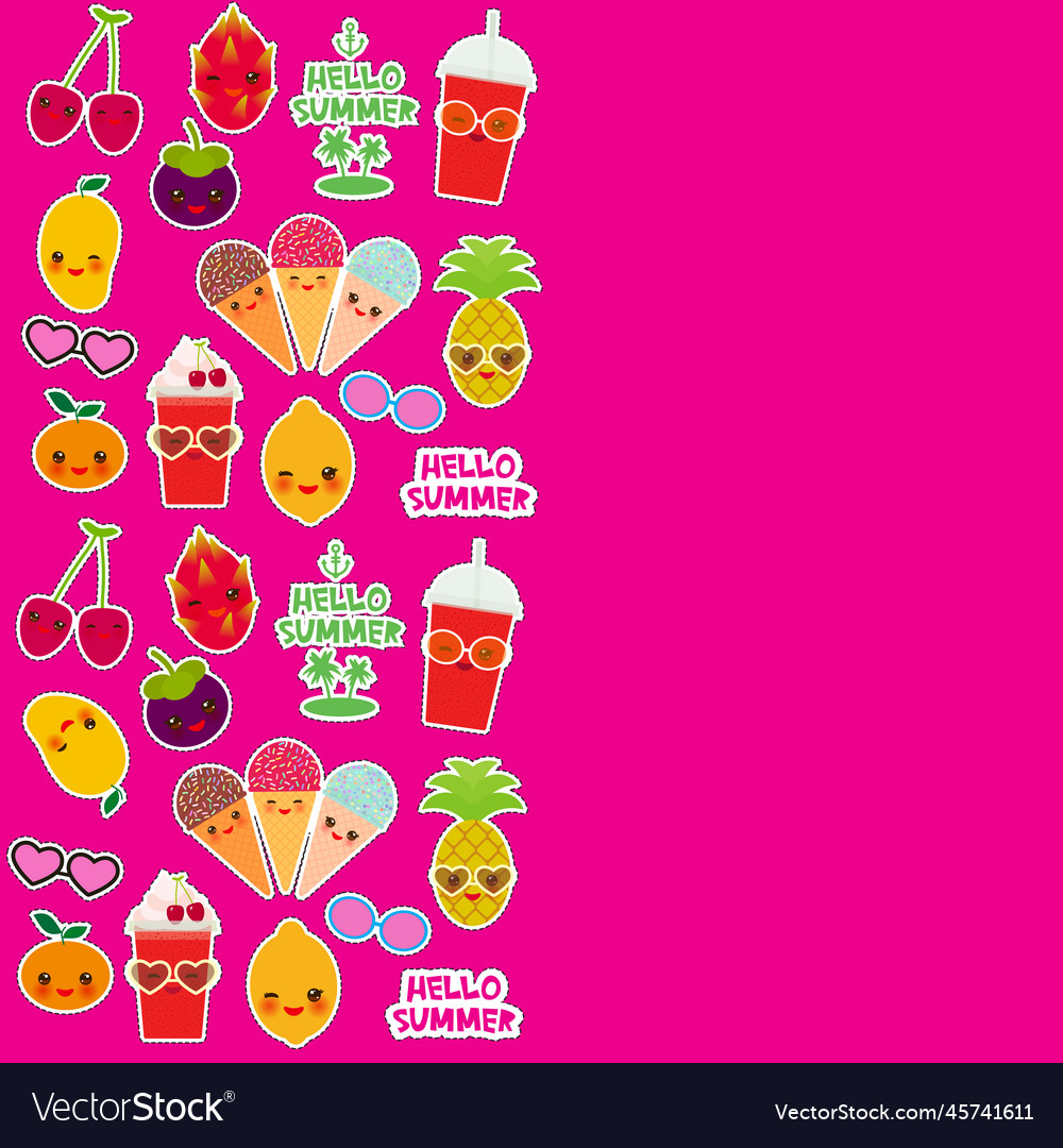 Hello summer bright tropical card banner design Vector Image