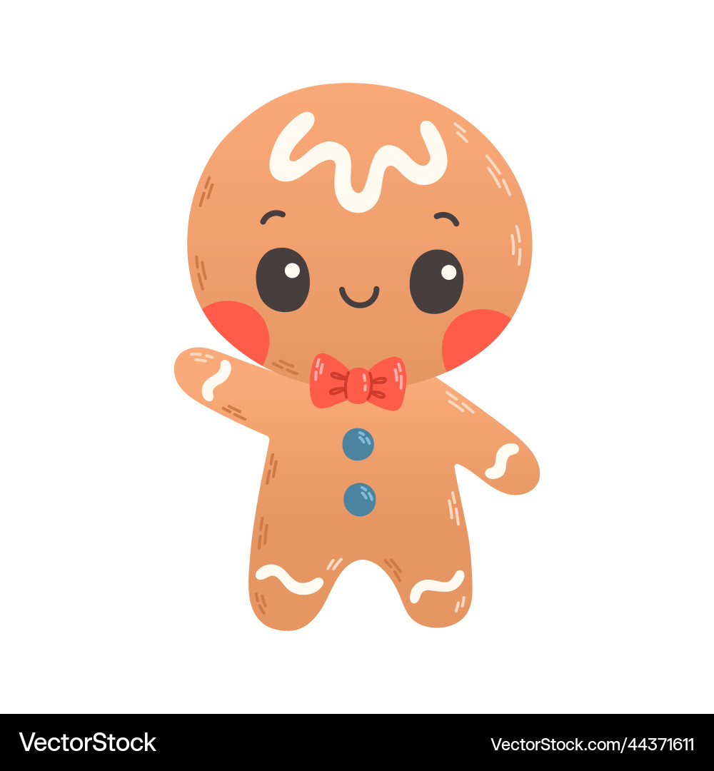 Holiday gingerbread man cookie cookie in shape Vector Image