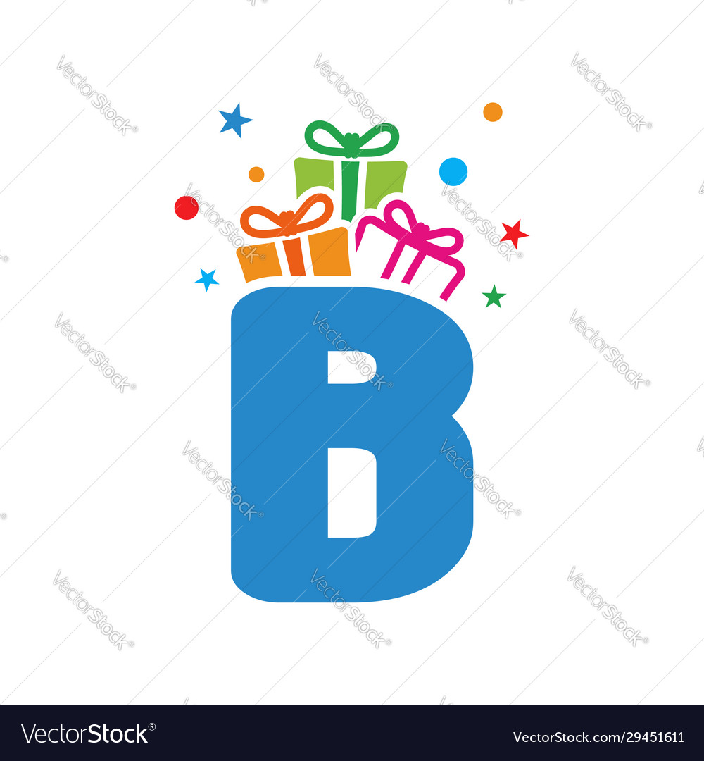Initial gift b Royalty Free Vector Image - VectorStock