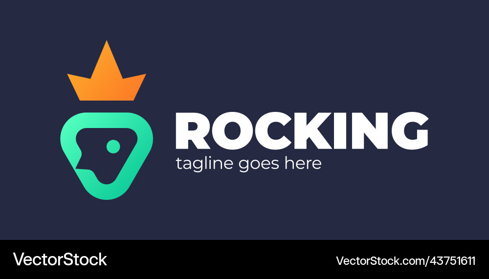 King rocket logo simple and crown Royalty Free Vector Image