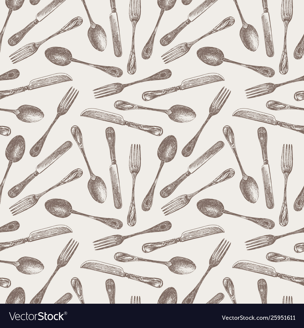 Pattern flatware Royalty Free Vector Image - VectorStock