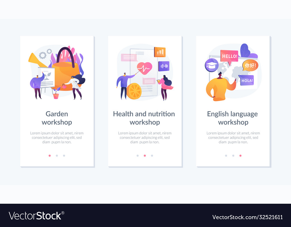 Professional training app interface template Vector Image