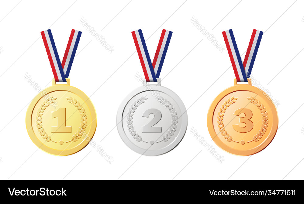 Realistic golden awards for competition winner Vector Image