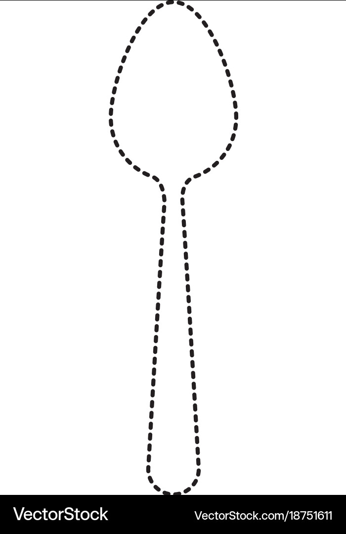 Spoon icon in black dotted silhouette on white Vector Image