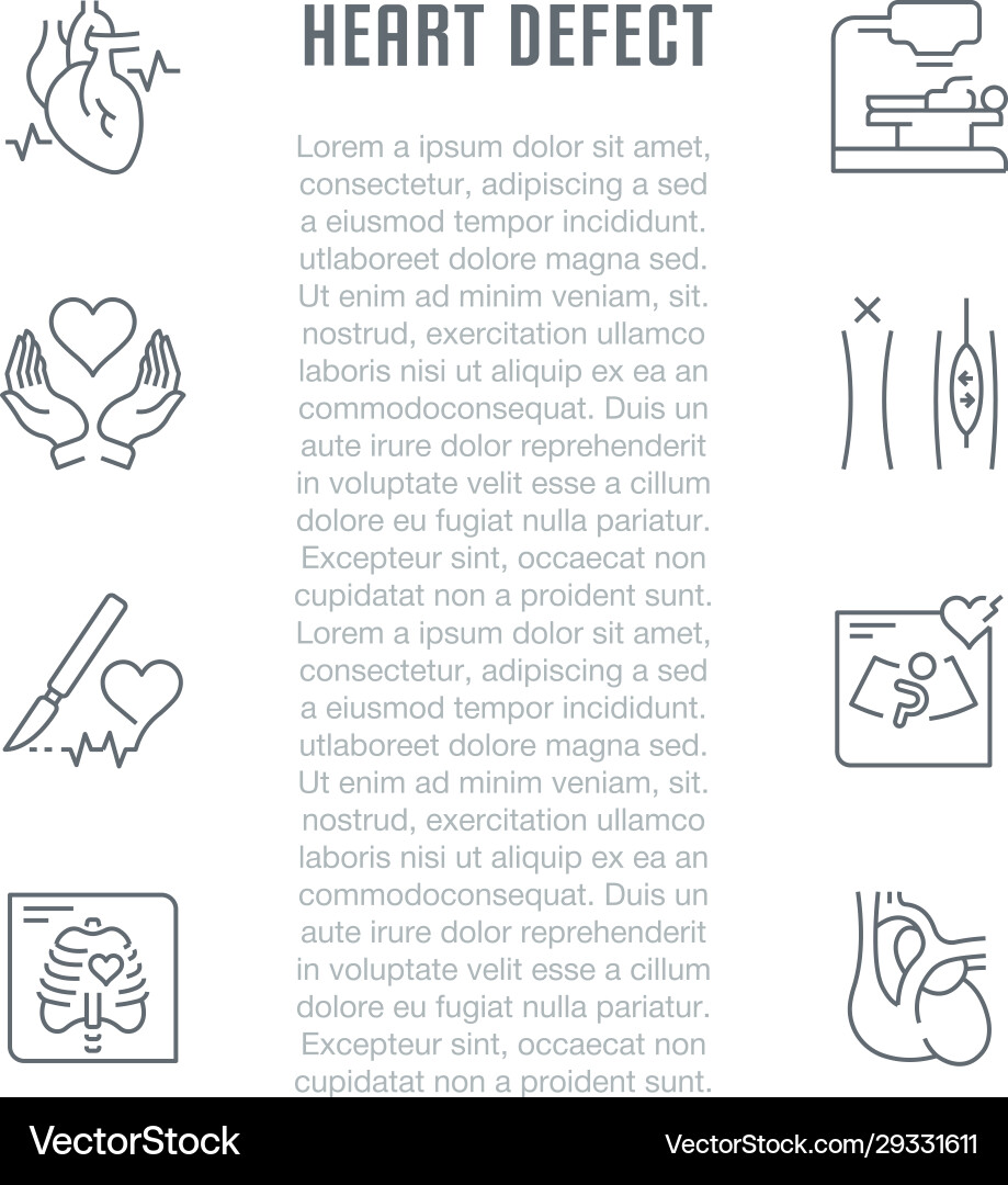 Website banner and landing page heart defect Vector Image
