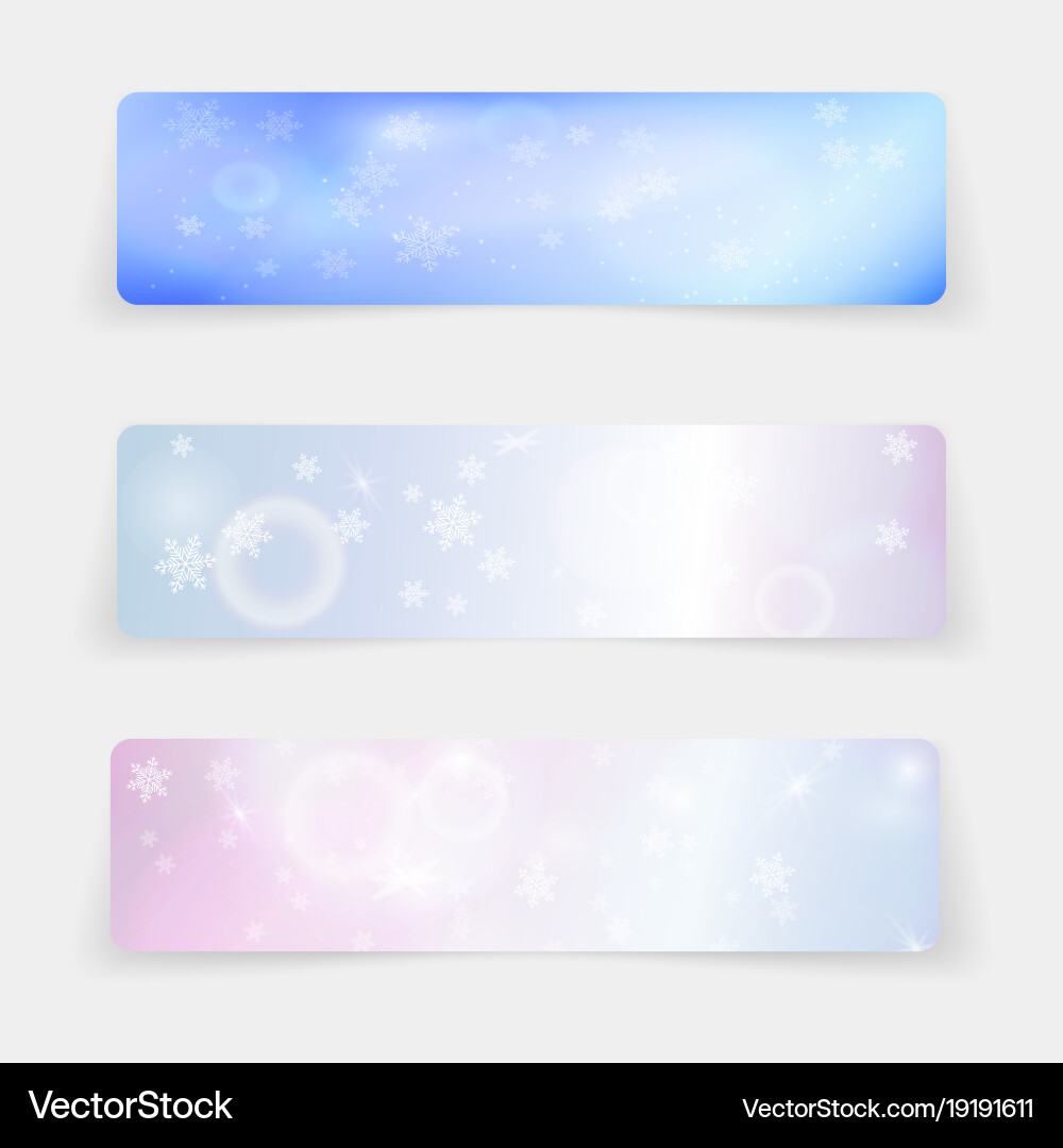 Winter snowy banners with snowflakes Royalty Free Vector