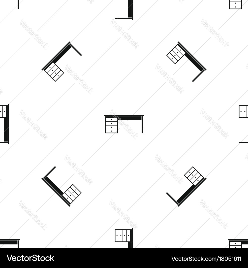 Wooden office desk pattern seamless black Vector Image