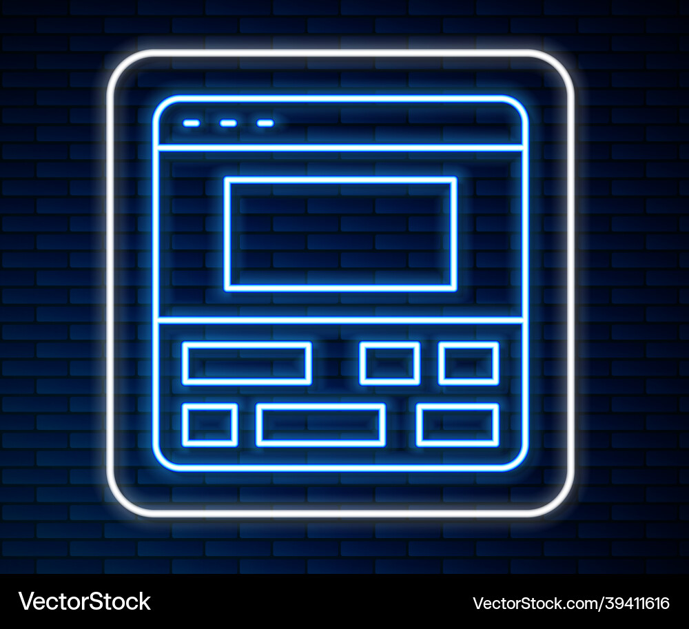 Glowing neon line video recorder or editor Vector Image