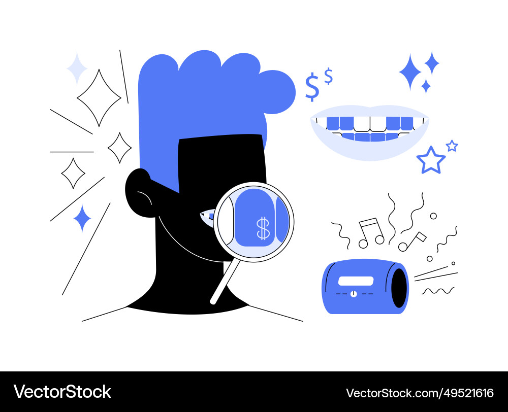 Grillz teeth abstract concept Royalty Free Vector Image