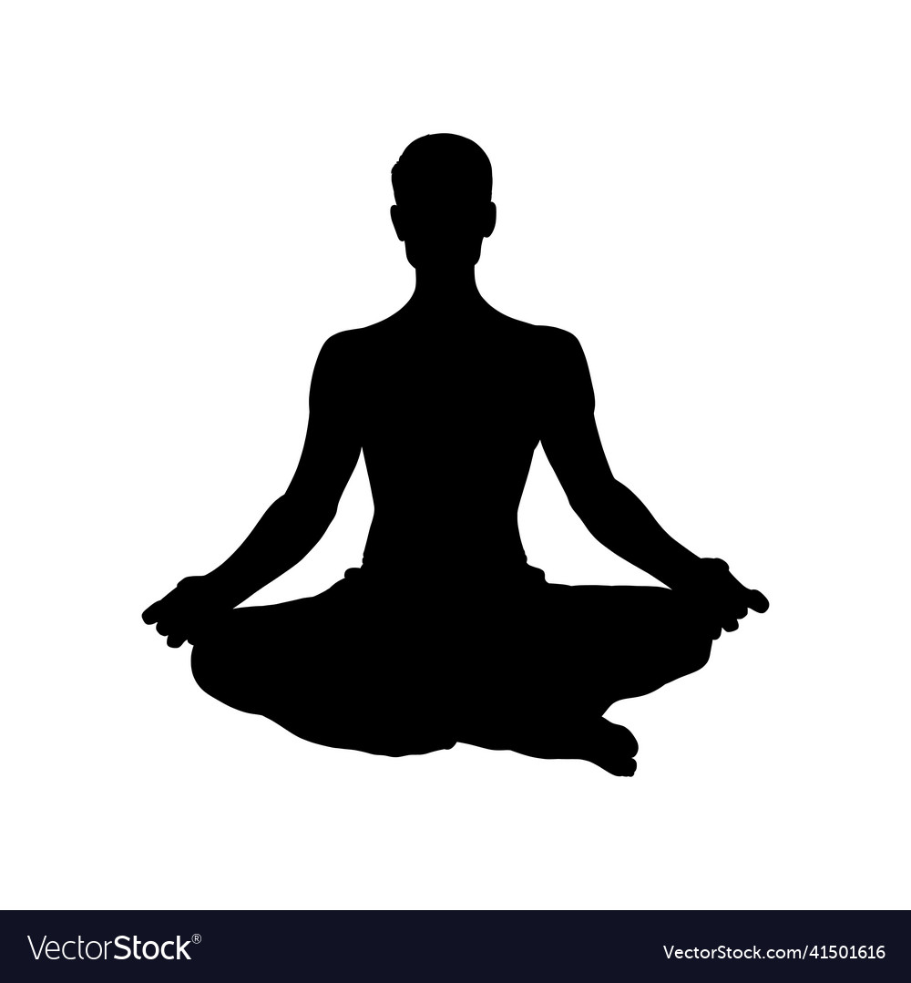 Meditating man in siddhasana yoga meditation Vector Image Meditating man in siddhasana yoga meditation Vector Image