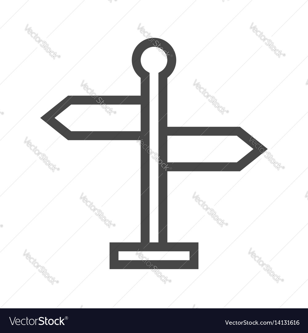 Signpost thin line icon Royalty Free Vector Image Signpost thin line icon Royalty Free Vector Image