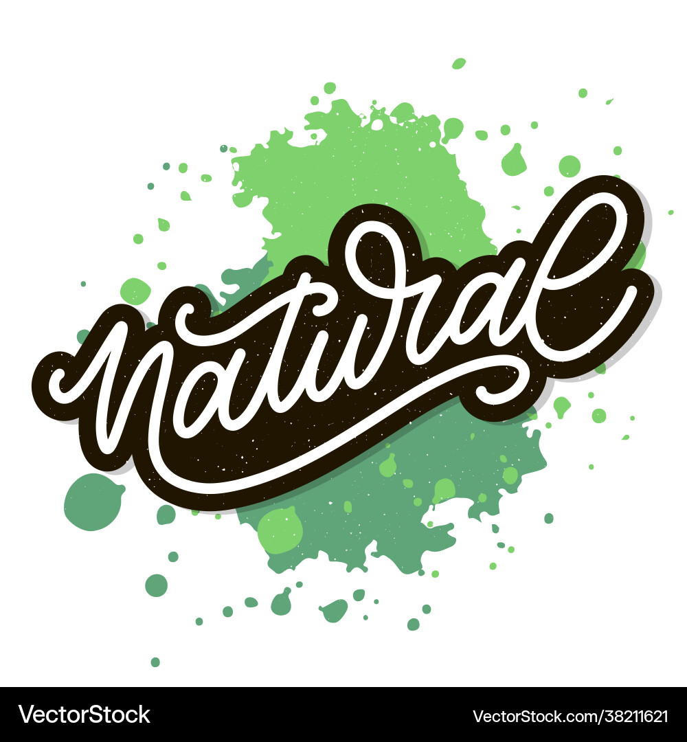 100 natural lettering stamp slogan calligraphy Vector Image
