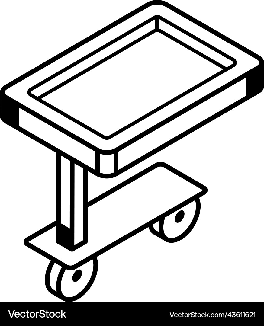 A surgical trolley line icon download Royalty Free Vector