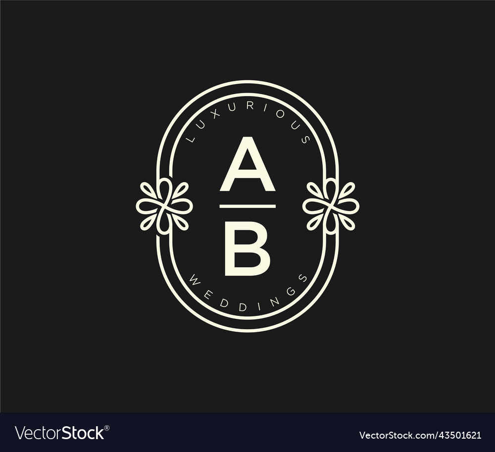 Ab initials letter wedding monogram logos Vector Image