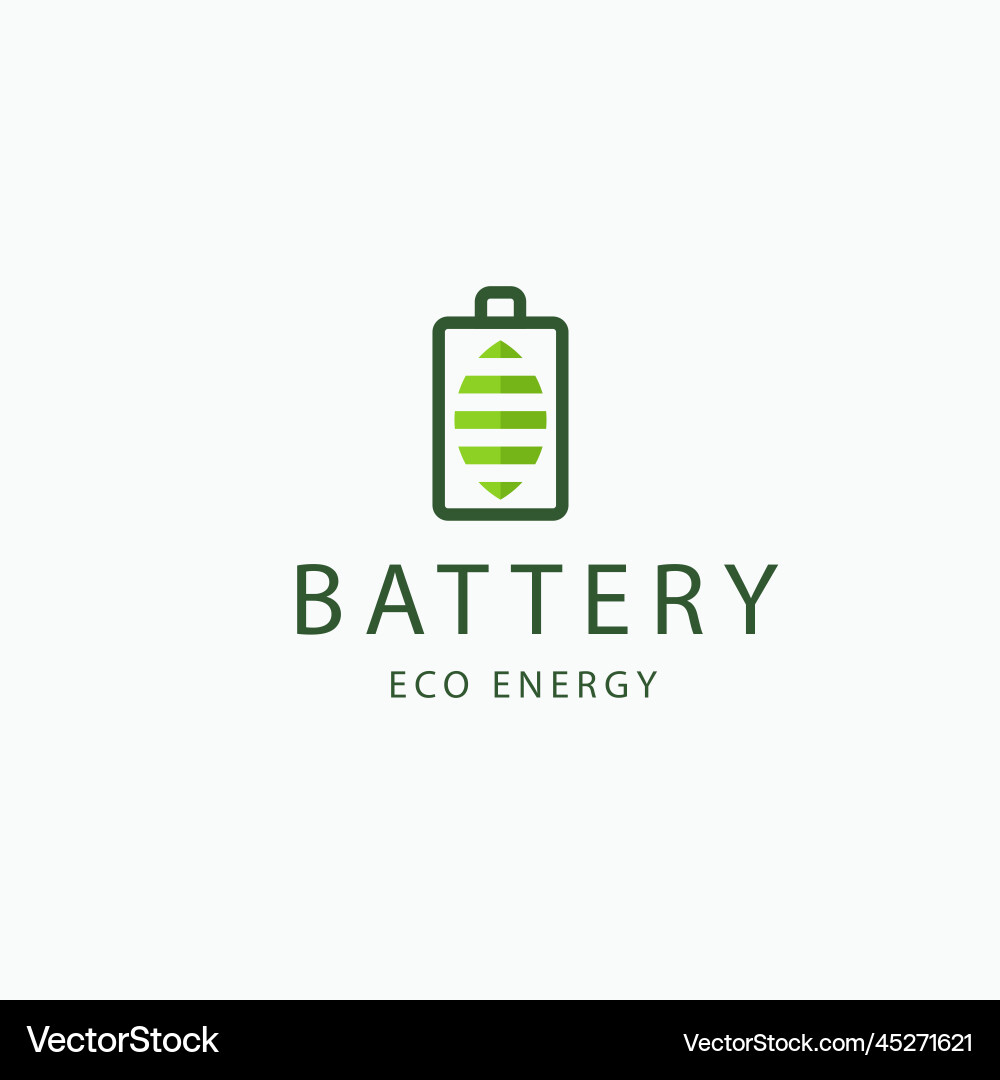 Battery and leaf eco nature energy logo icon Vector Image