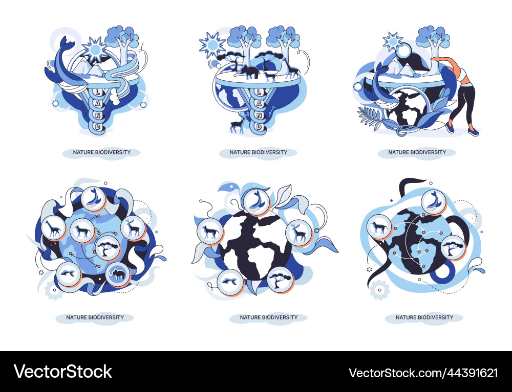 Biodiversity in nature as environment variety Vector Image