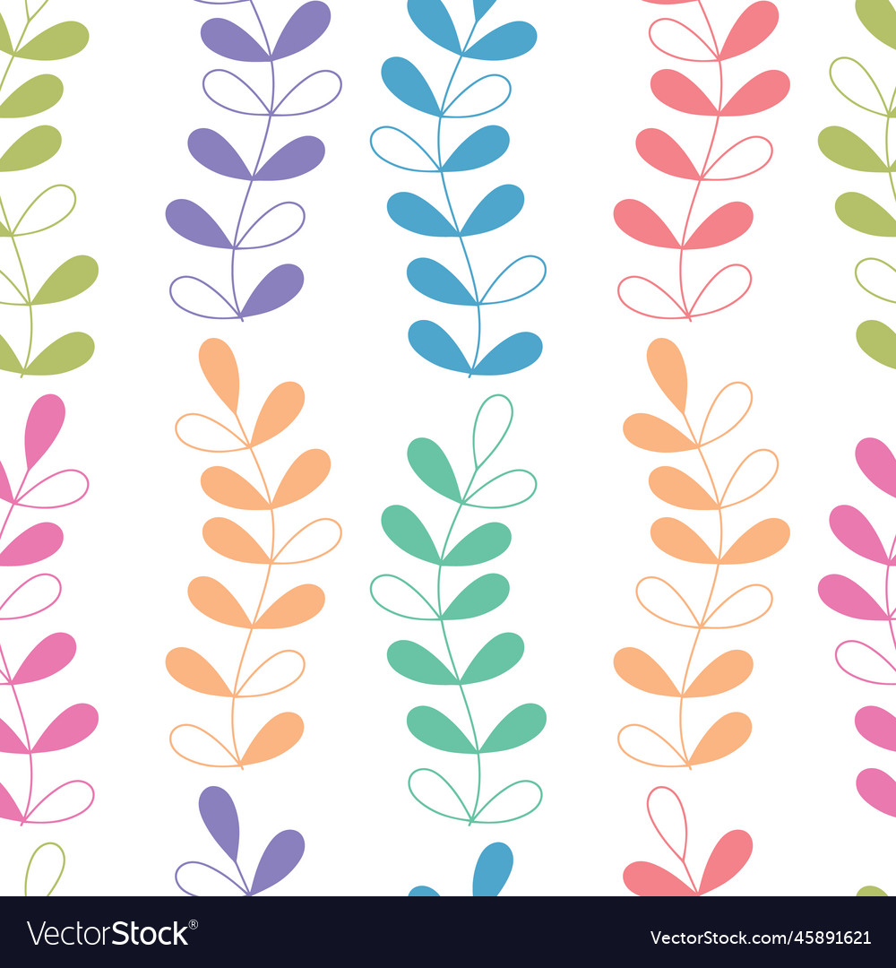 Branch with leaves seamless pattern Royalty Free Vector