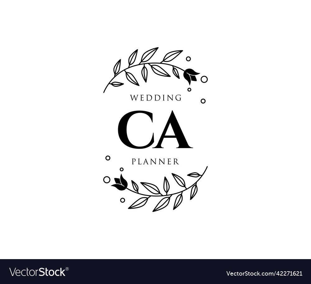 Ca initials letter wedding monogram logos Vector Image