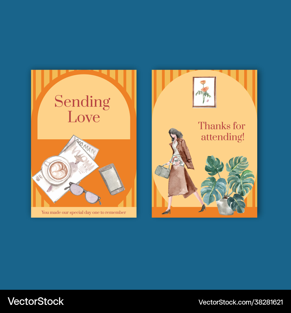 Card template with world water day concept design Vector Image