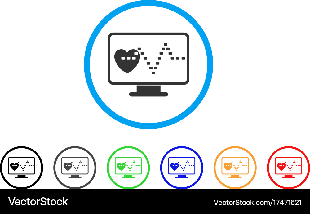 Cardio monitoring rounded icon Royalty Free Vector Image