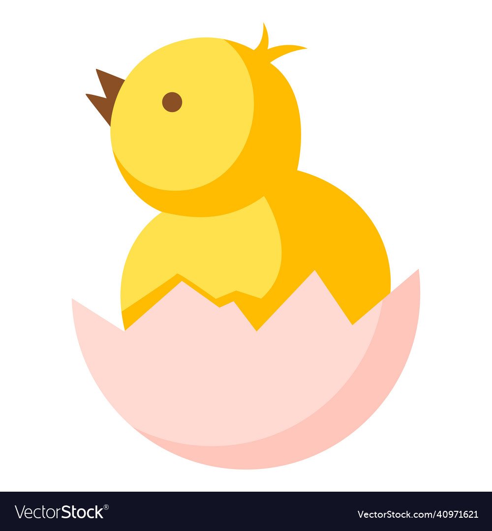 Cute easter yellow chick cartoon Royalty Free Vector Image