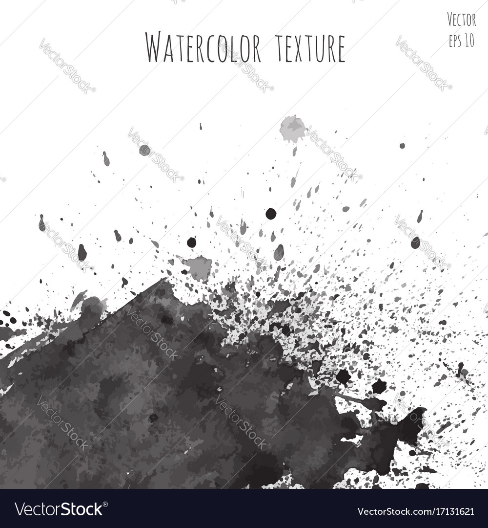Dark black watercolor texture Royalty Free Vector Image